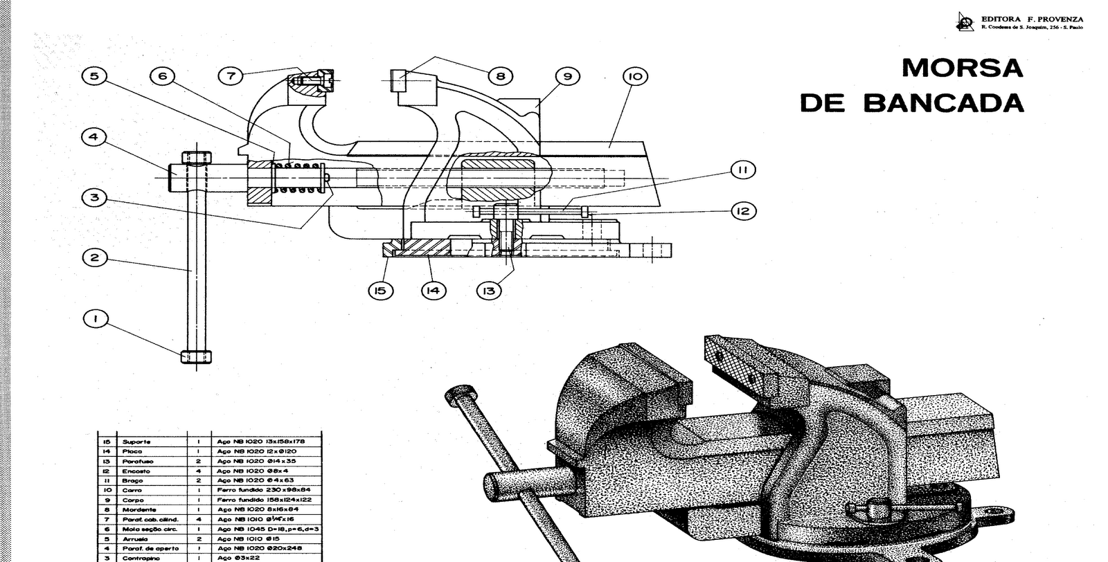 Desenhos em Solidworks e Autocad: Morsa de Bancada