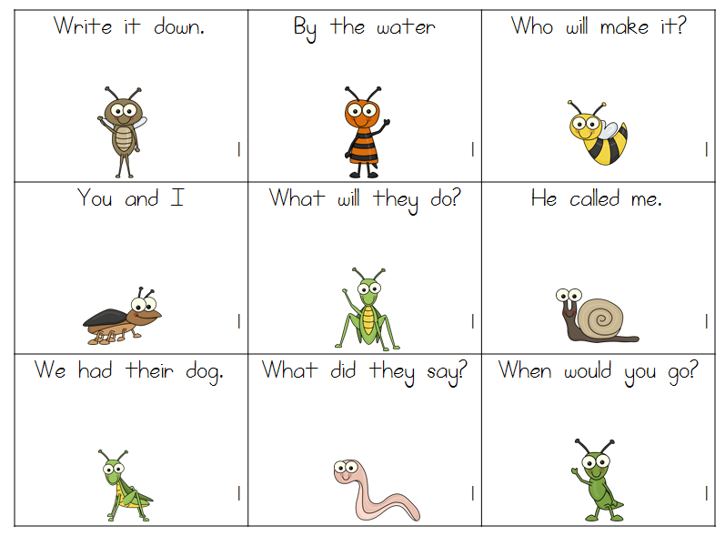 Fry Fluency Phrase Flashcards - The Elementary Bookworm