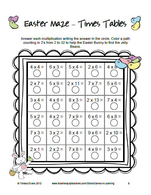 Fun Games 4 Learning: Easter Math Freebies Happy Easter!