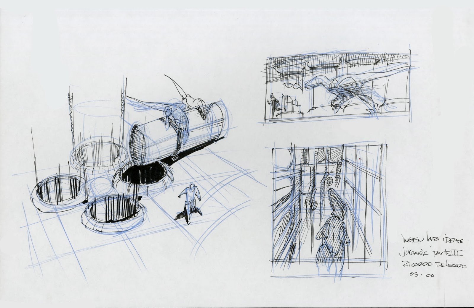 Ricardo Delgado's blog: Jurassic Park 3 lab scene sketches!