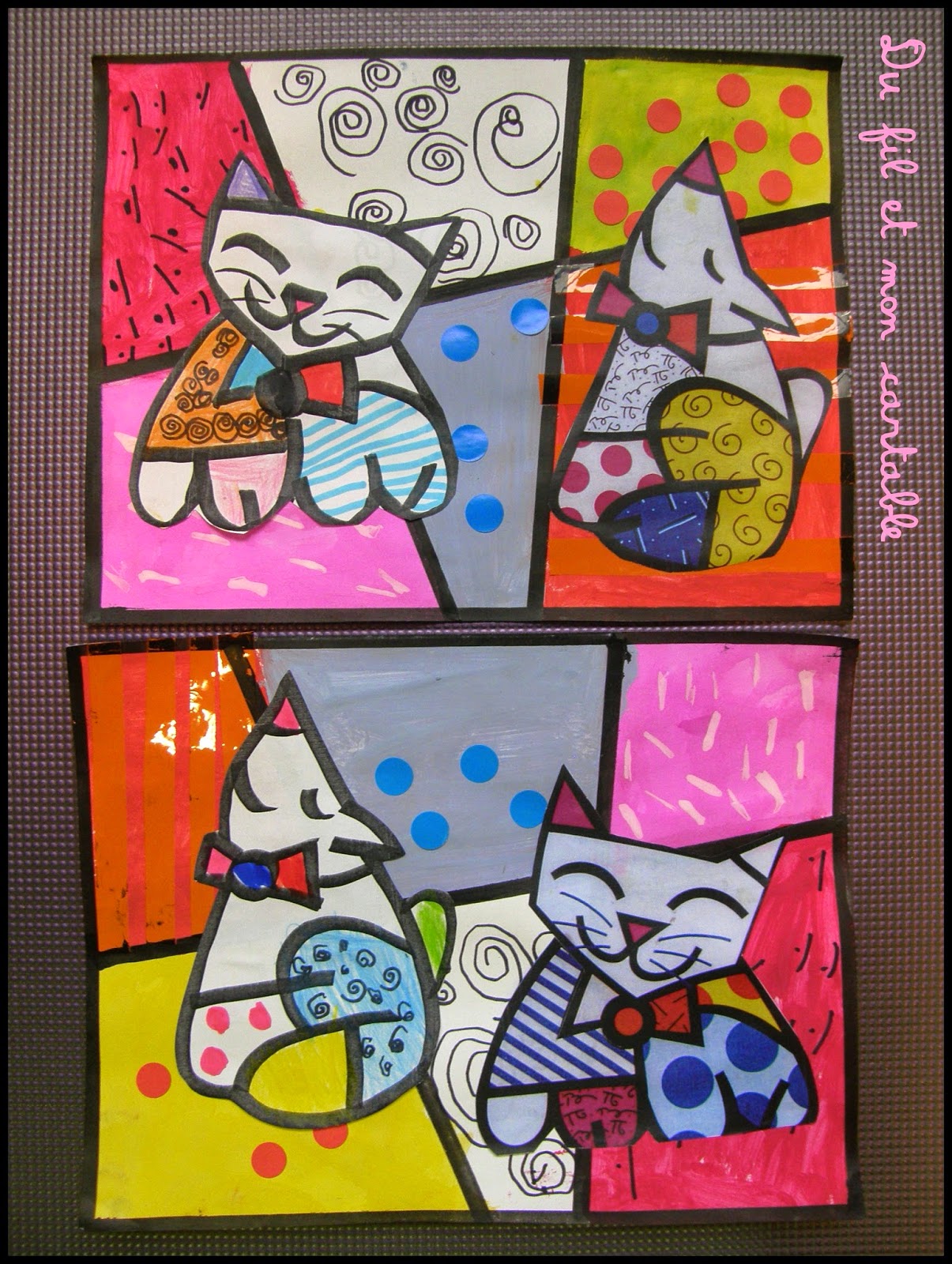 Du fil et mon cartable : A la manière de Romero Britto : calendrier
