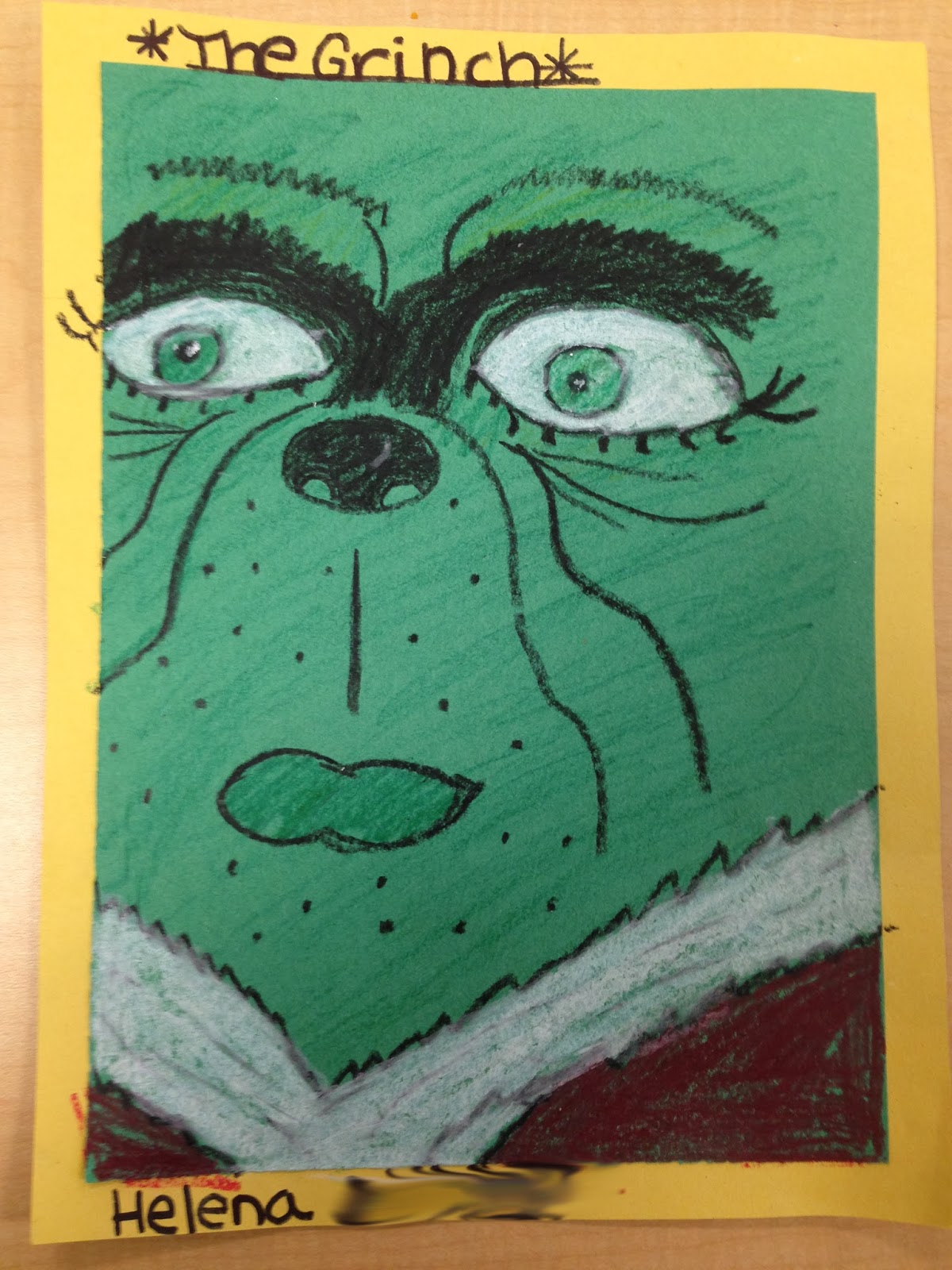 Mr.Kreutinger's Art Room!!!: 4th grade: Grinch Portraits!!!