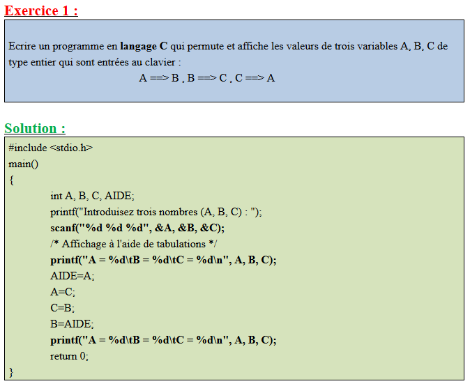 EXERCICE ET CORRIGE LANGAGE C++ EXERCICE ET CORRIGE LANGAGE C++