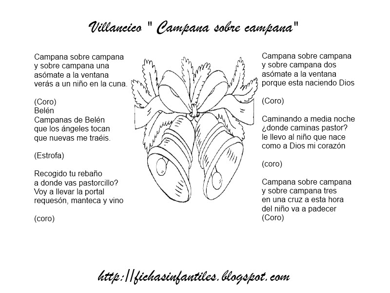 Fichas Infantiles: Villancico Campana sobre campana