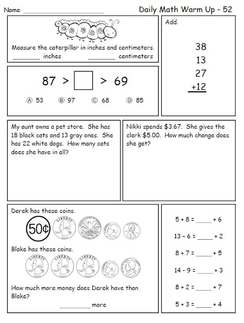 Smiling and Shining in Second Grade: Daily Math Warm Ups for Second Grade