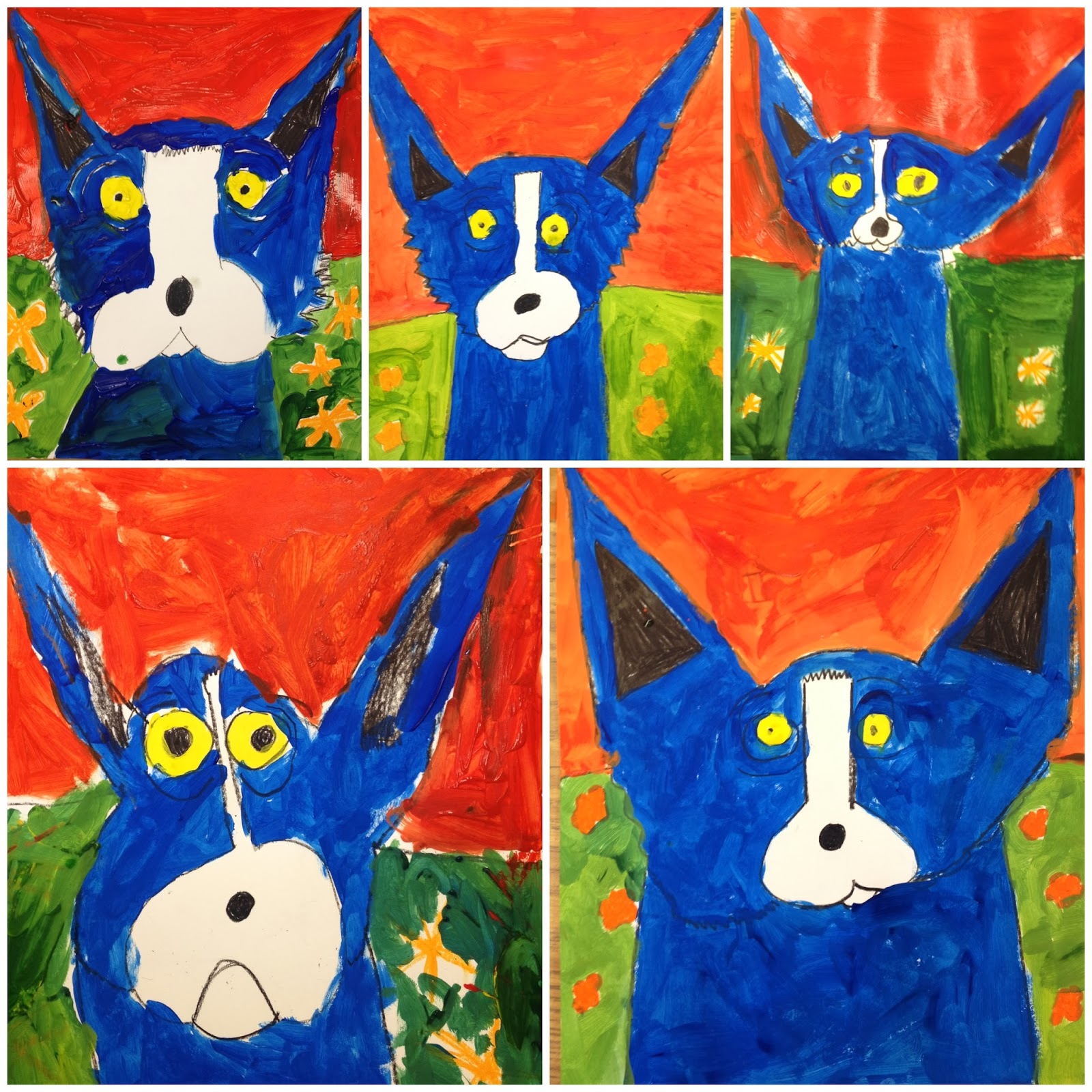 edenfolwell: Art Lesson - Blue Dog inspired by George Rodrigue