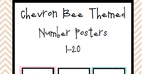 Chevron Number Posters~ Bee Themed | Mrs. Black's Bees