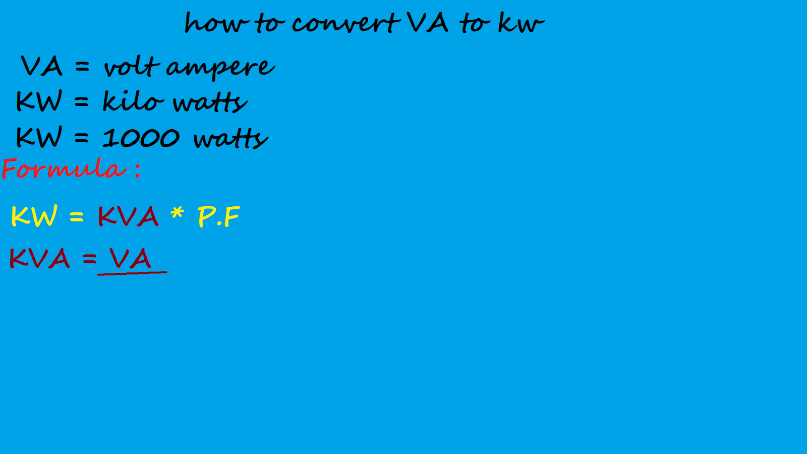Basic Electrical Engineering How To Convert Volt Ampere To Kilo Watts basic-electrical-engineering-how-to-convert-volt-ampere-to-kilo-watts