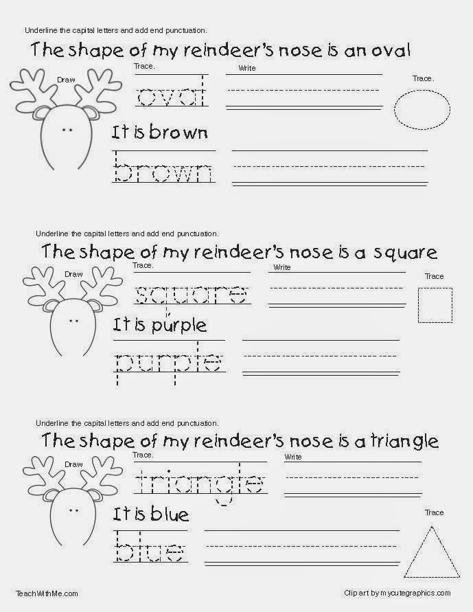 The Shape Of My Reindeer's Nose Emergent Reader Booklet - Classroom ...