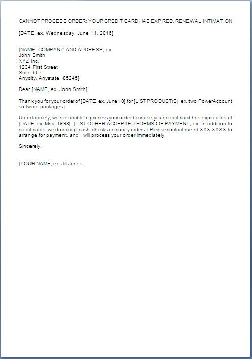 Credit Card Expired Letter