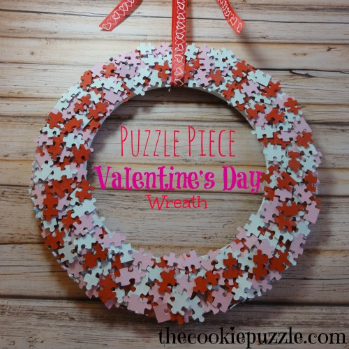 The Cookie Puzzle: Puzzle Piece Valentine's Day Wreath