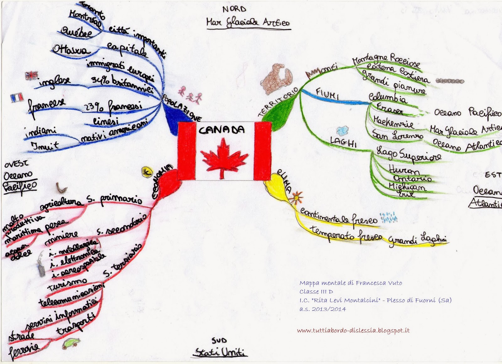 Tutti a bordo - dislessia: Canada - Mappe mentali di Geografia