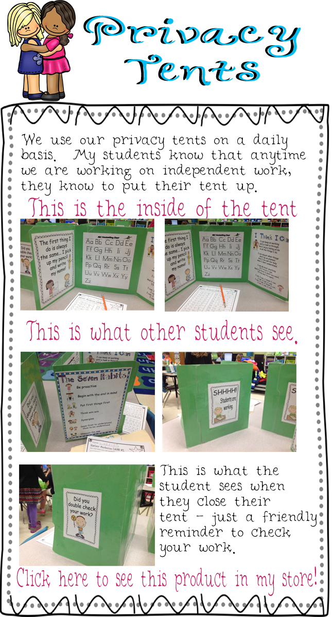 Motivational Privacy Tents | OCD in Elementary