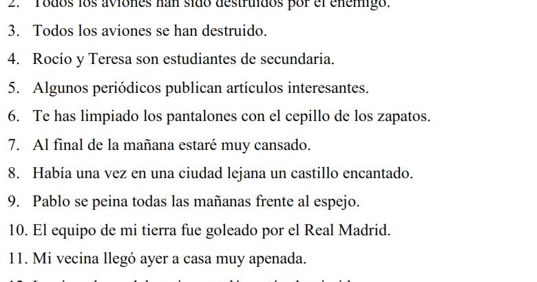 Ejemplos Oraciones Simples | MÁS QUE APUNTES