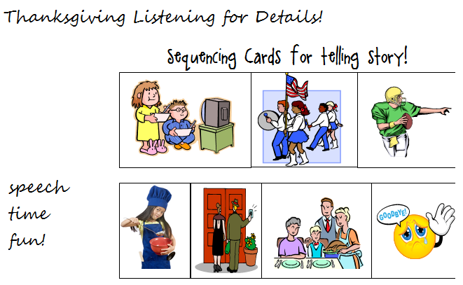 Thanksgiving Listening for Details! - Speech Time Fun: Speech and ...