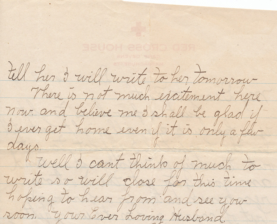 WWI Letters: WWI Soldier Letter Camp Devens, December 16, 1918