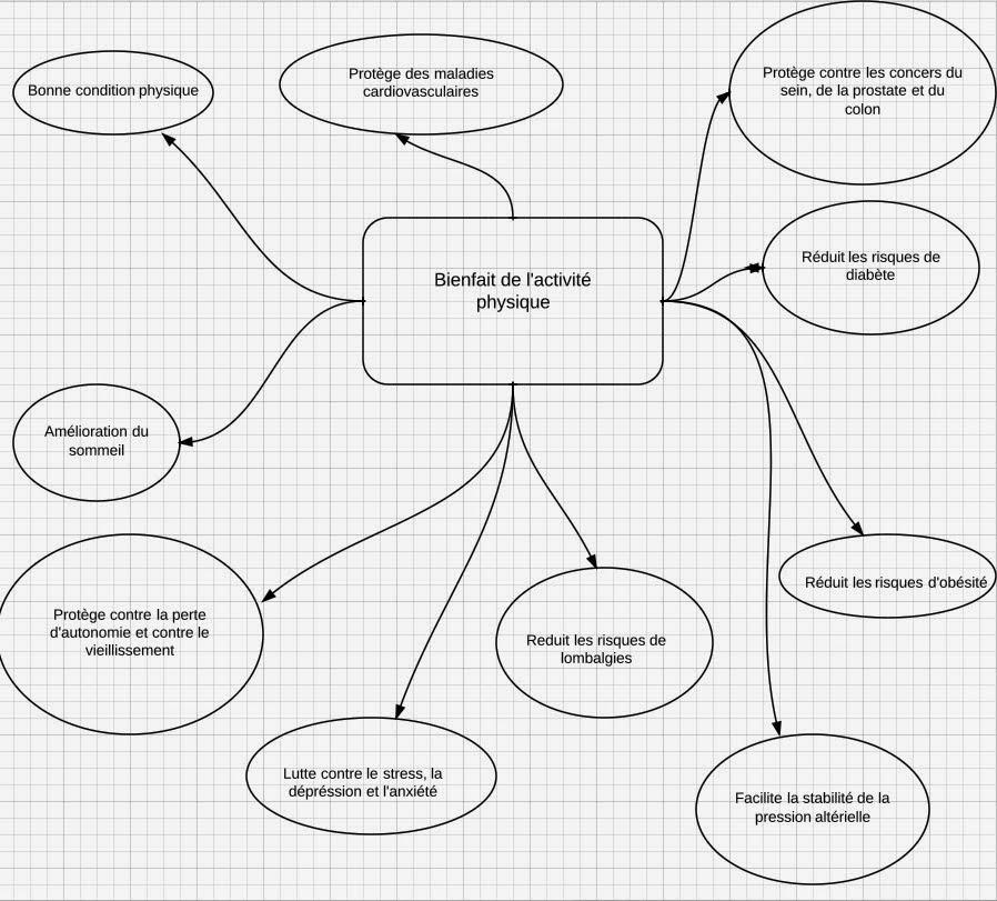 Projet: Carte heuristique sur les bienfaits de l'activité physique.