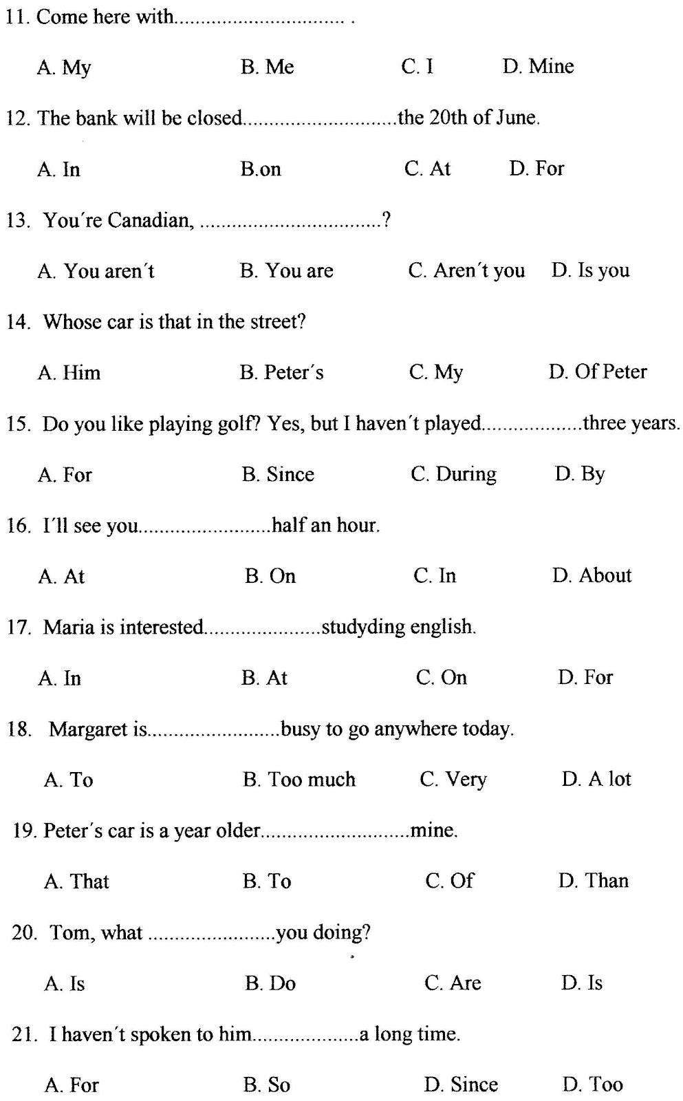 examen de ingles examen de ingles