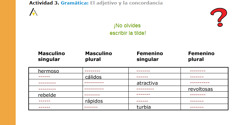 Educación Primaria_El aula de Nina: ADJETIVO: GÉNERO Y NÚMERO (II)
