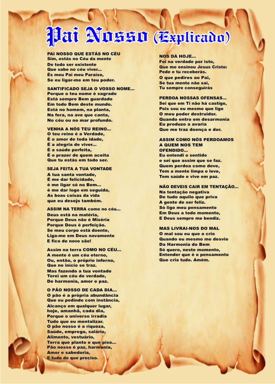 Estrela de Davi ( Conquista e Vitória ): Pergaminho Pai Nosso ( Explicado )