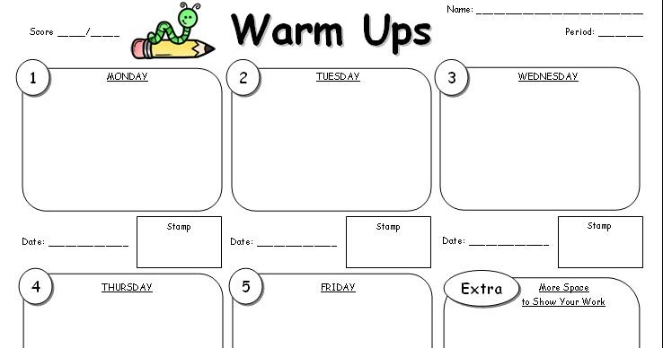 The Best of Teacher Entrepreneurs: FREE!!! Warm-Up Template and ...