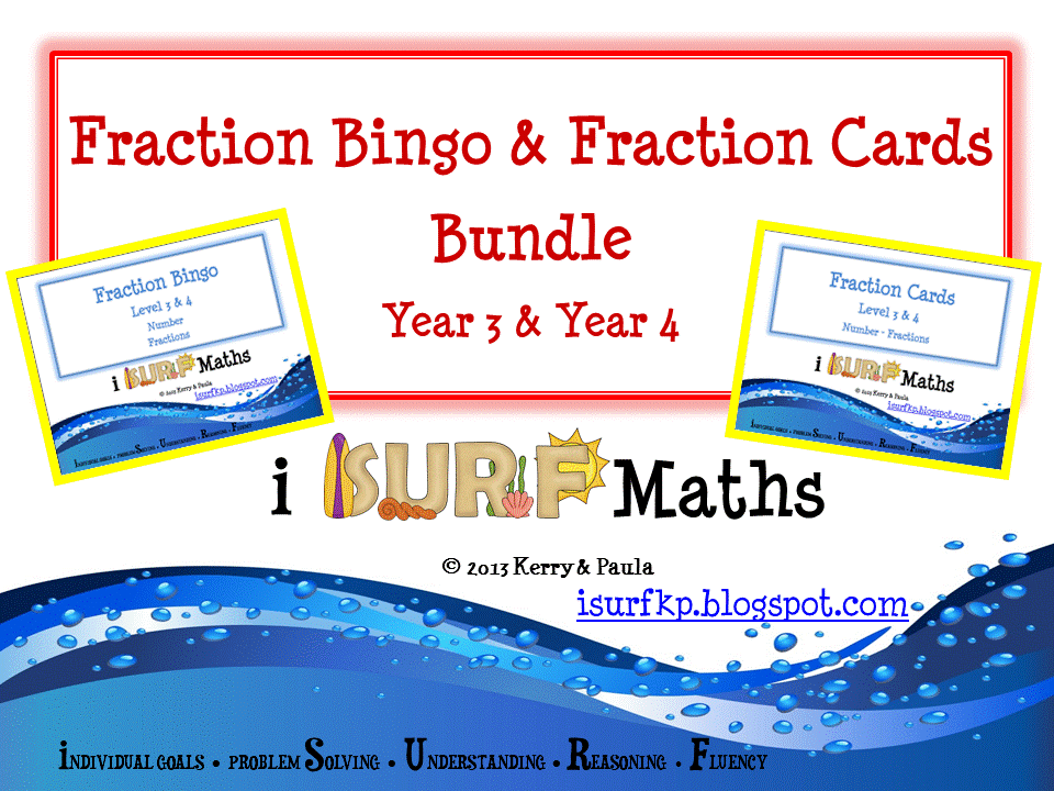 iSURF: Fraction Bingo and Fraction Cards Bundle