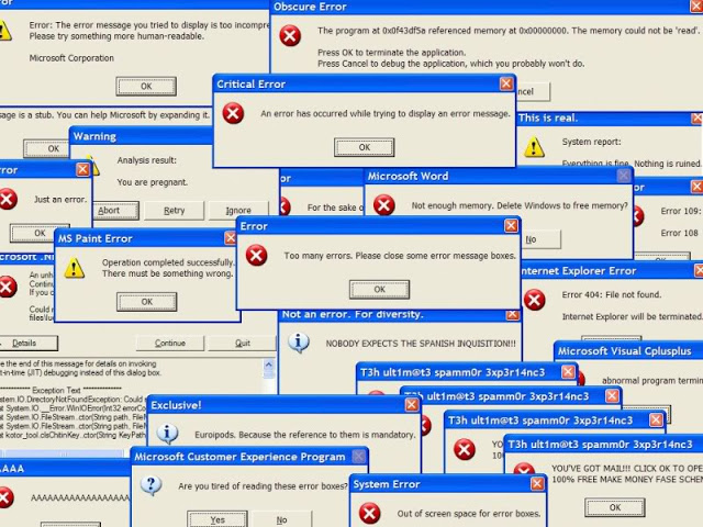 MENSAJES DE ERROR EN LOS SISTEMAS INFORMATICOS: Clases de Mensajes MENSAJES DE ERROR EN LOS SISTEMAS INFORMATICOS: Clases de Mensajes
