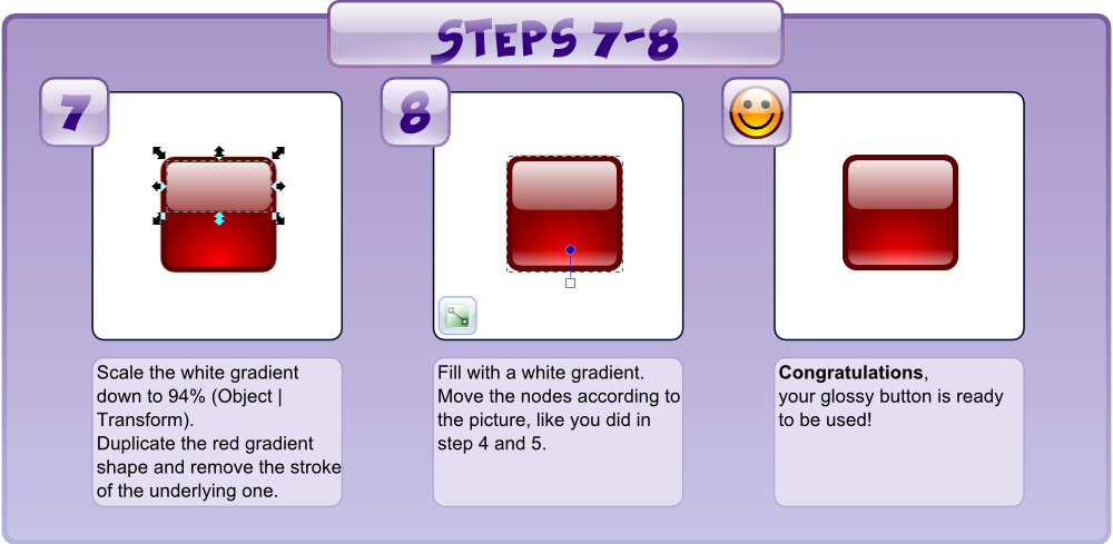 Inkscape - How to create a shiny button in 8 simple steps