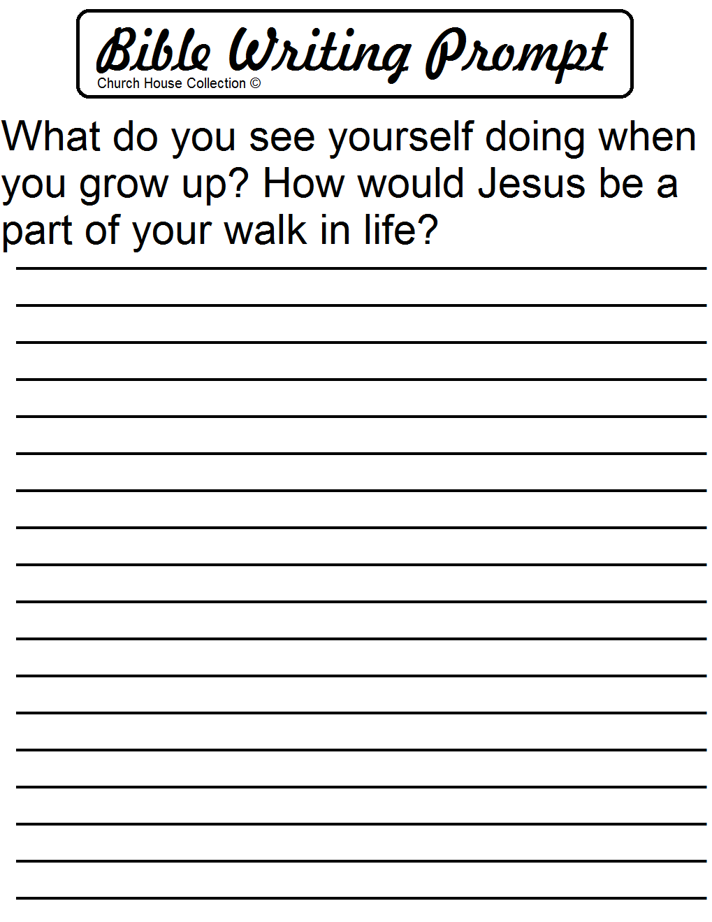 Church House Collection Blog: Bible Writing Prompt Ideas For Kids With ...