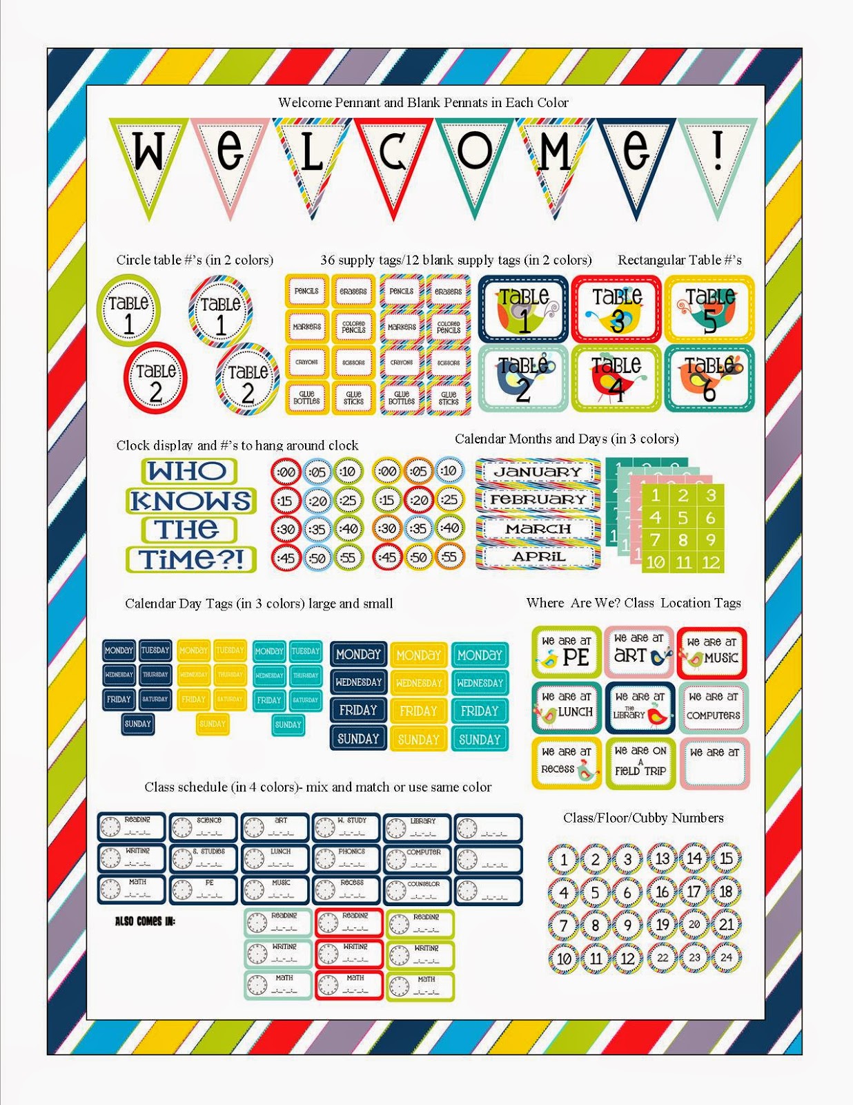 Sunrise and Shine: Bird Themed Classroom Decor Pack