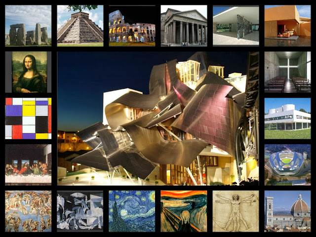 La Arquitectura y el arte.: Collage de obras arquitectónicas y artísticas La Arquitectura y el arte.: Collage de obras arquitectónicas y artísticas