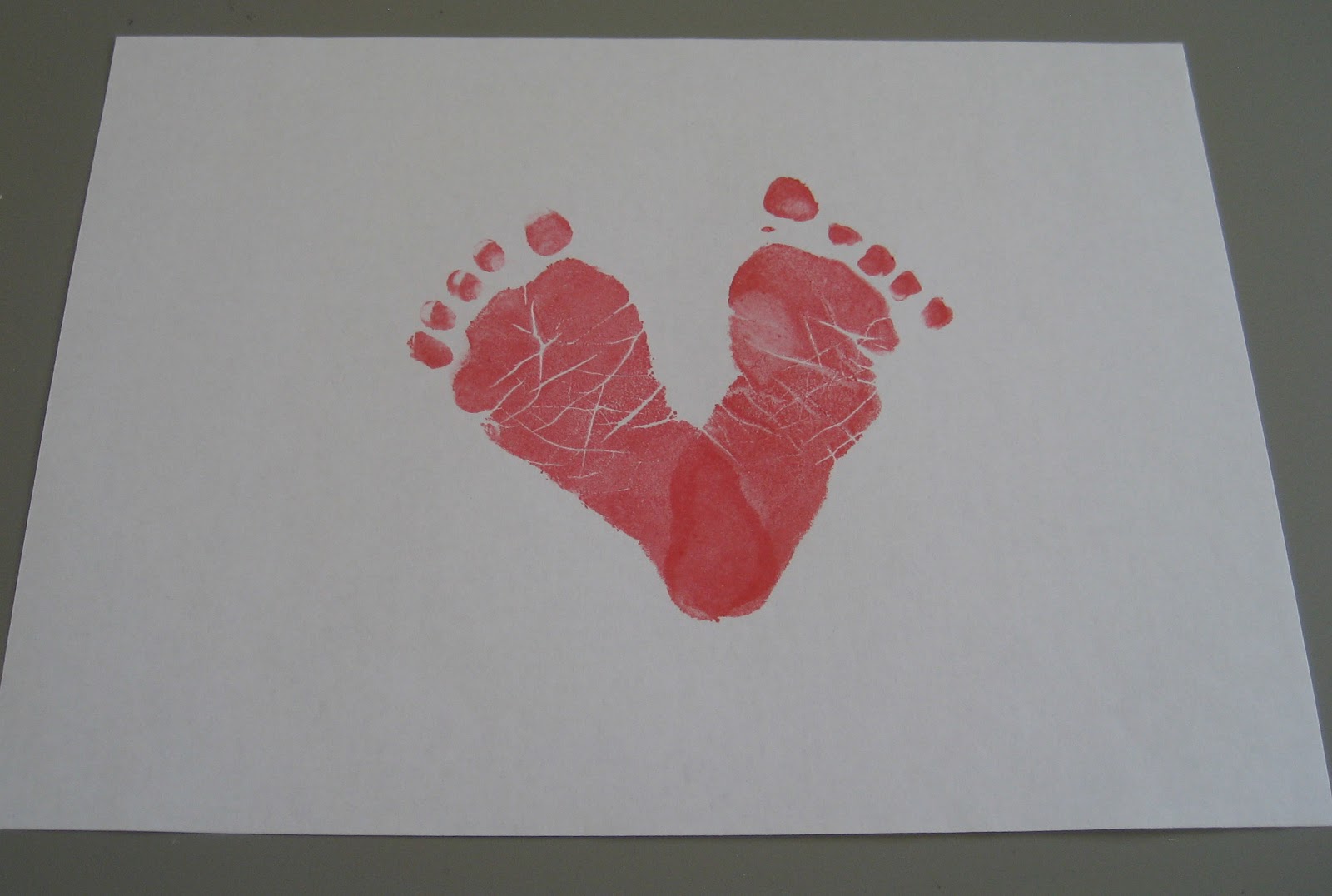 Jany Claire: Baby footprints heart card- perfect for Valentine's Day!