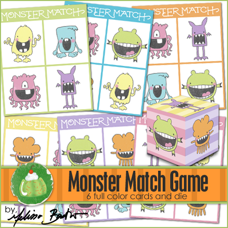 Green Jello with Carrots: Freebie Friday: Monster Match Printable Game