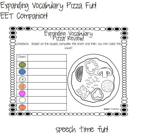 Expanding Vocabulary Pizza Fun: EET Companion! - Speech Time Fun ...