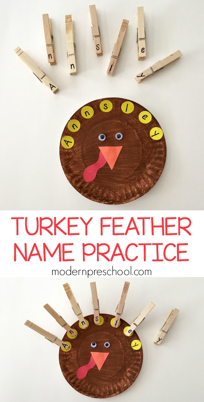 Turkey Feather Name Recognition Practice