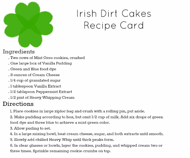 St. Patrick's Day Irish Dirt Cakes Recipe - Outnumbered 3 to 1