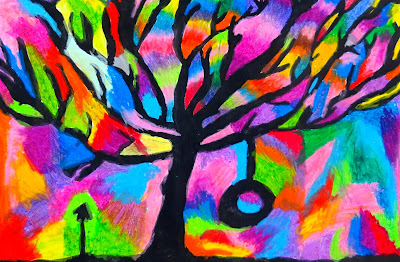 The Creative License: Oil Pastel Trees