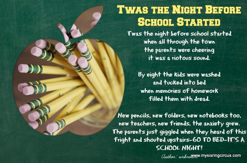 Fairmont Blog: A to Z: twas the night before school started