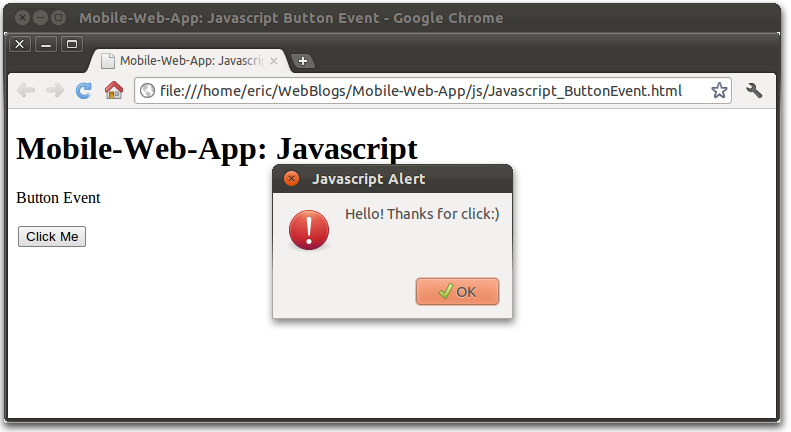 Mobile-Web-App: Javascript: Handle button onclick event Mobile-Web-App: Javascript: Handle button onclick event