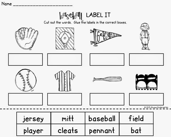 Baseball Unit (Week 1) and a FREEBIE! - Always Kindergarten