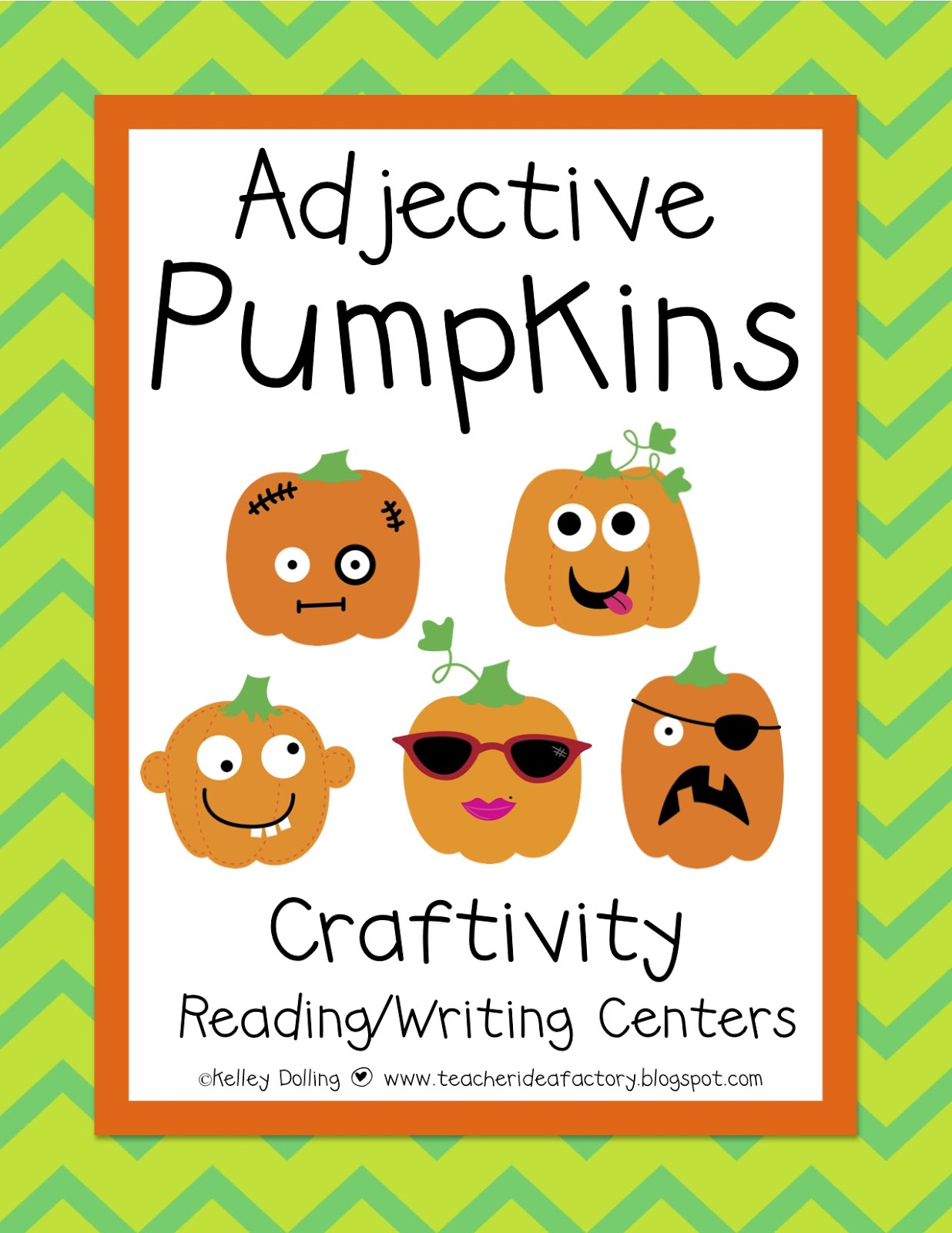 PUMPKIN ADJECTIVES - CRAFTIVITY + CENTERS - Teacher Idea Factory