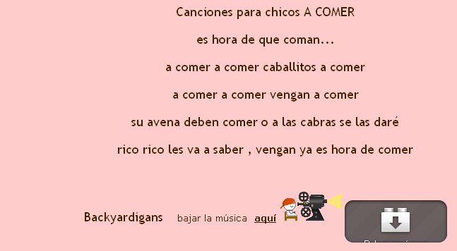 Material de Isaac para Educacion Especial: canción A COMER
