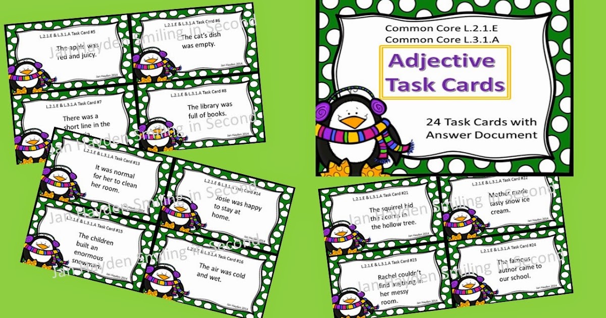 The Best of Teacher Entrepreneurs: Language Arts - Adjective Task Cards
