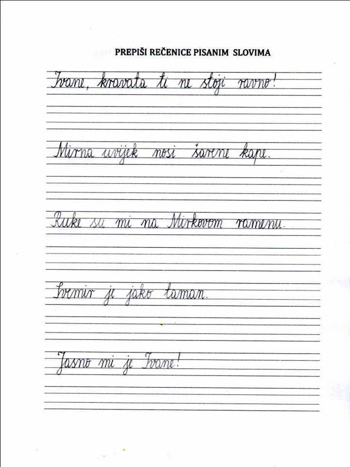 Zlatna djeca: Vježbamo pisati pisana slova (do L)