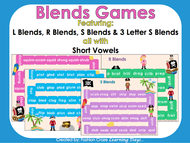 Updated Games - Blends Games / R Controlled Vowels