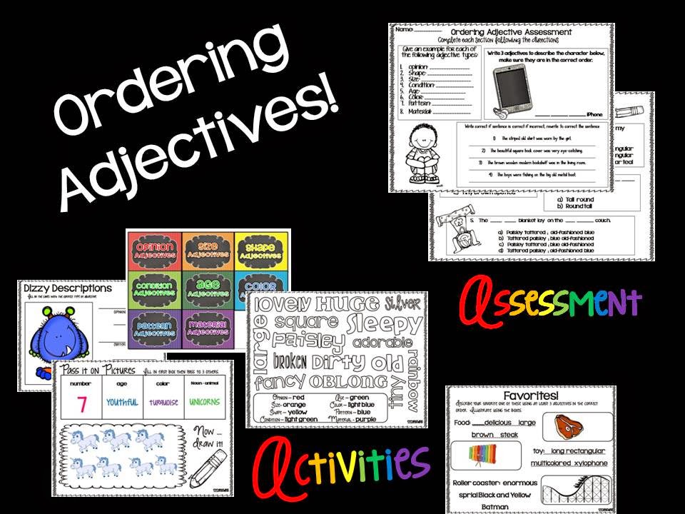 Ordering Adjective Activities! - SSSTeaching