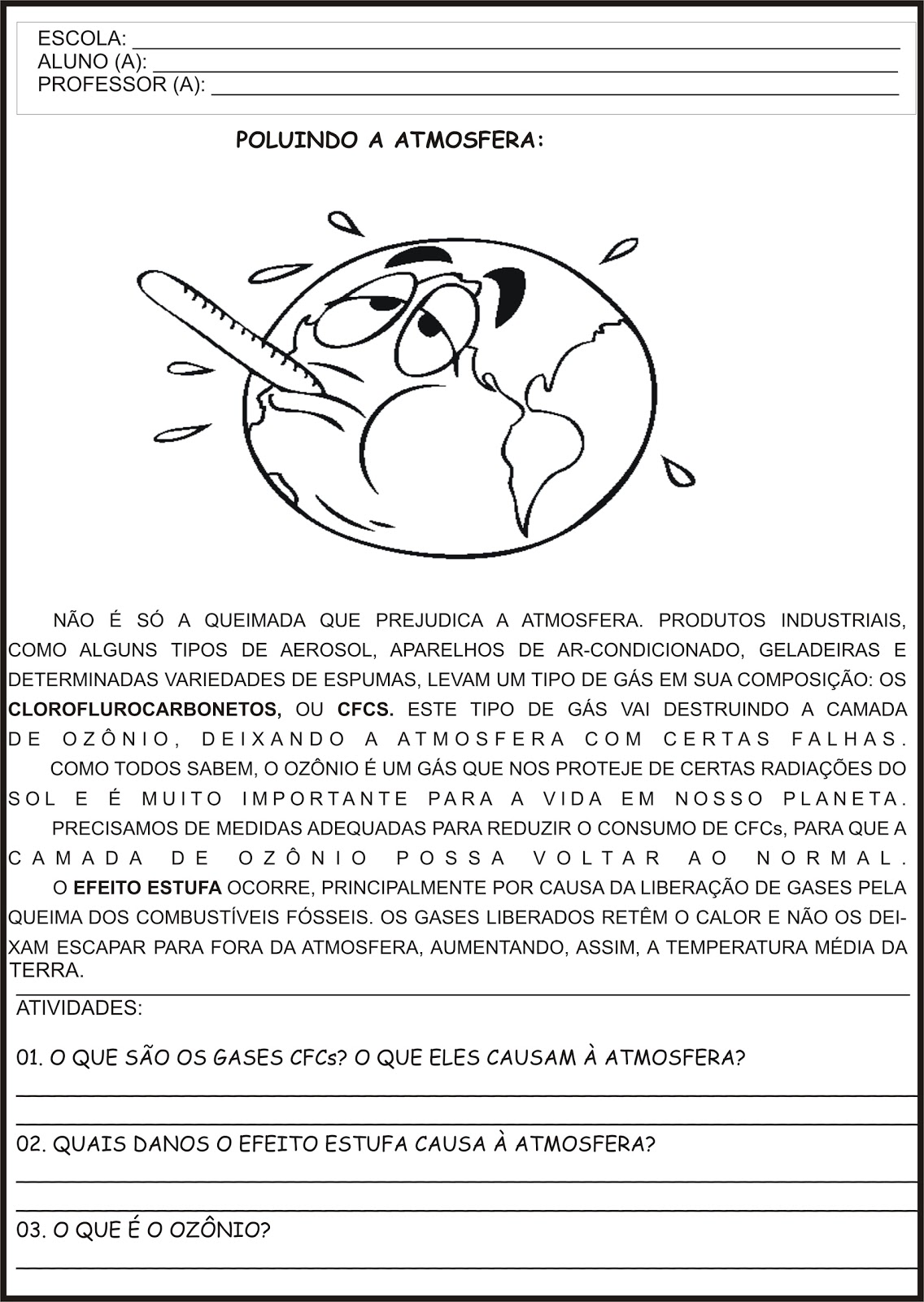 Atividade Sobre Meio Ambiente 5 Ano Com Gabarito - BRAINCP Atividade Sobre Meio Ambiente 5 Ano Com Gabarito - BRAINCP