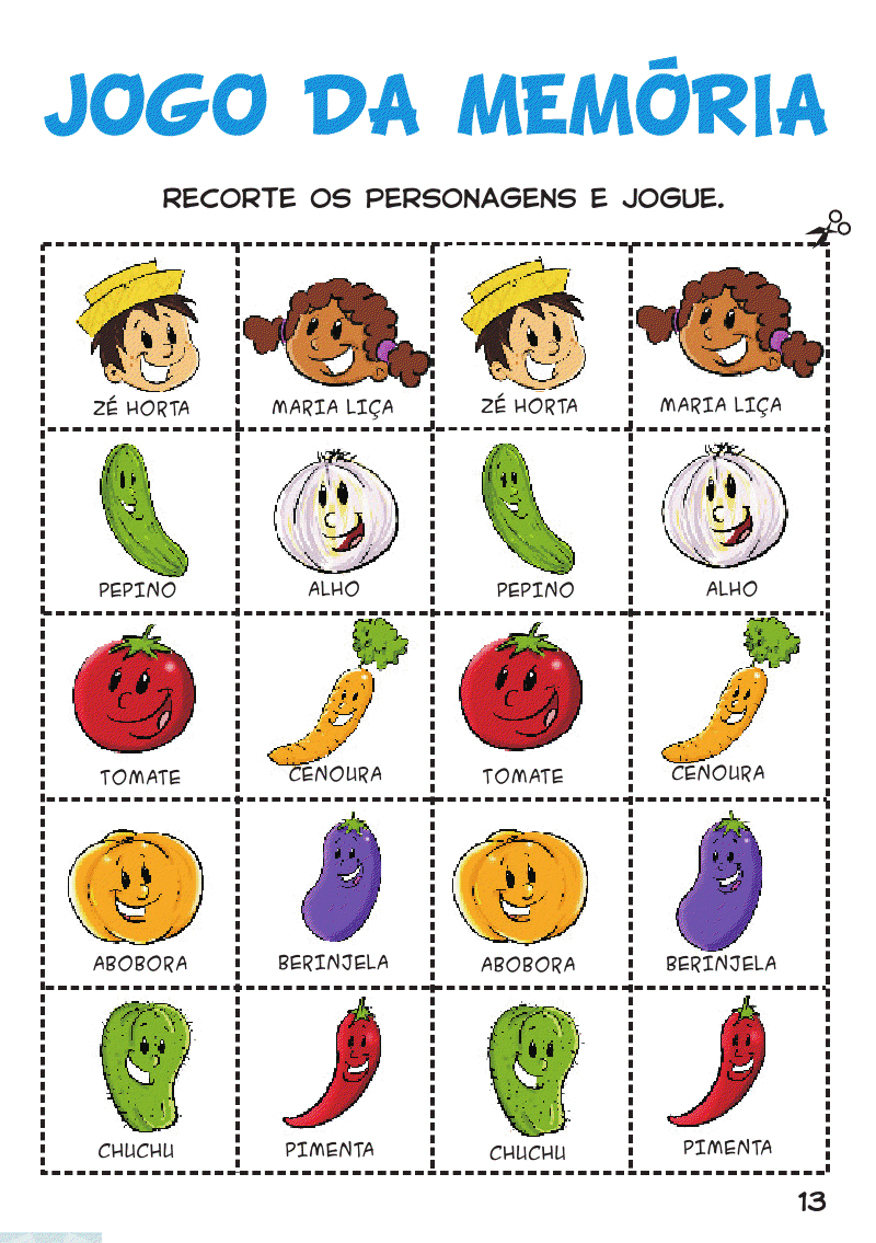 E.E.I. Maria das Dores: Jogo da Memória: Alimentos