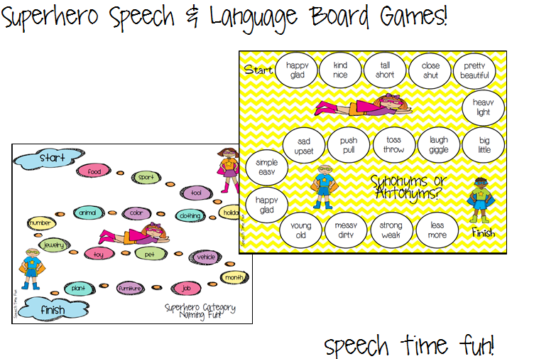 Superhero Speech & Language Game Boards! - Speech Time Fun: Speech and ...