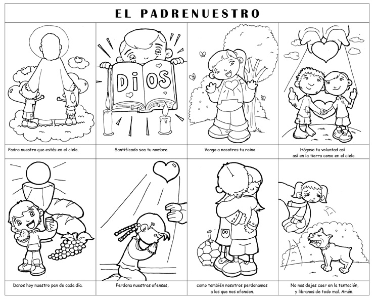 Dibujos sobre la oracion para colorear - Imagui